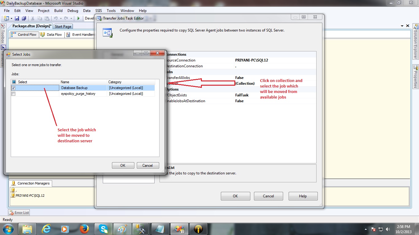 Transfer Jobs Task in SSIS 2008 R2 with Example | Msbi Guide